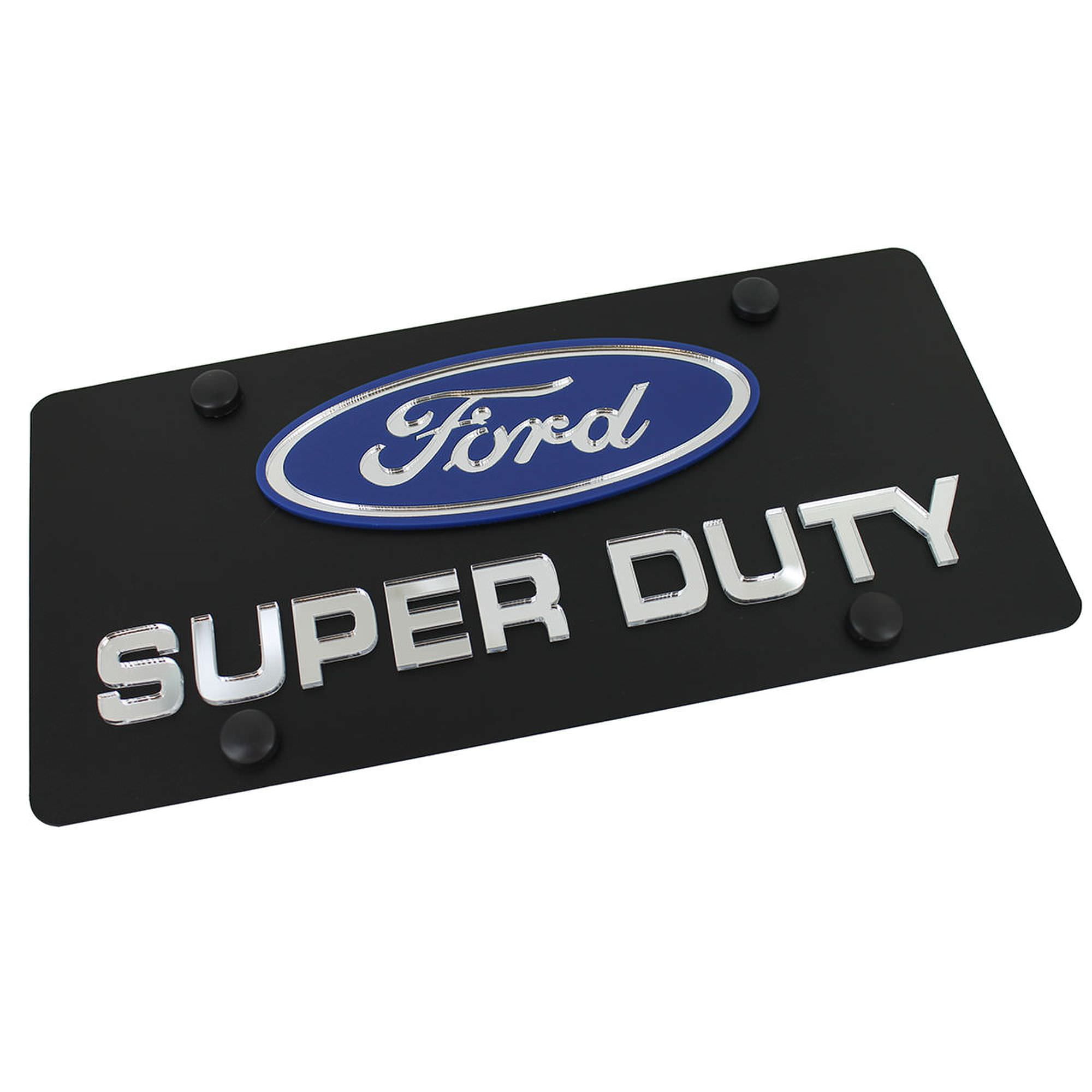 Ford Oval Dual Logo Super Duty License Plate (Blue on Chrome) - Walmart.com