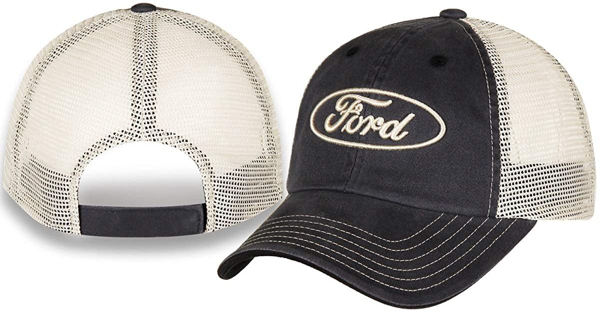 Ford Oval Gray and Khaki Mesh Unstructured Hat - Adult - Walmart.com