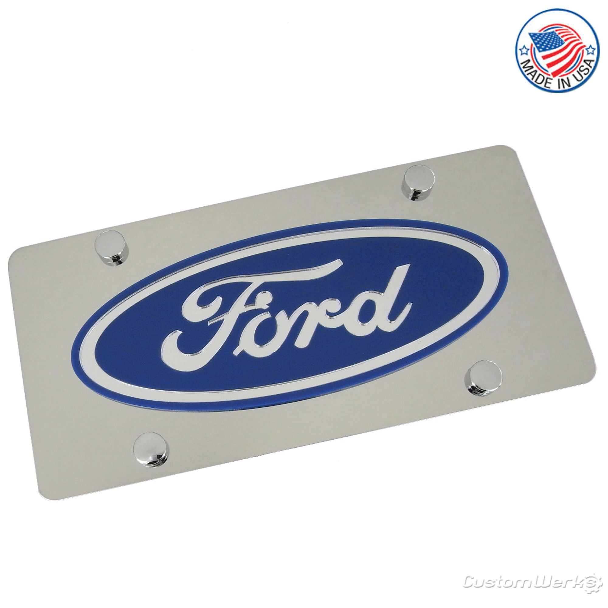 Ford Oval Logo License Plate (Blue on Chrome) - Walmart.com