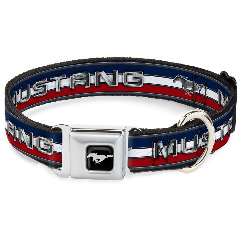 Ford Pet Collar, Dog Collar Metal Seatbelt Buckle, Mustang Text Tri Bar ...
