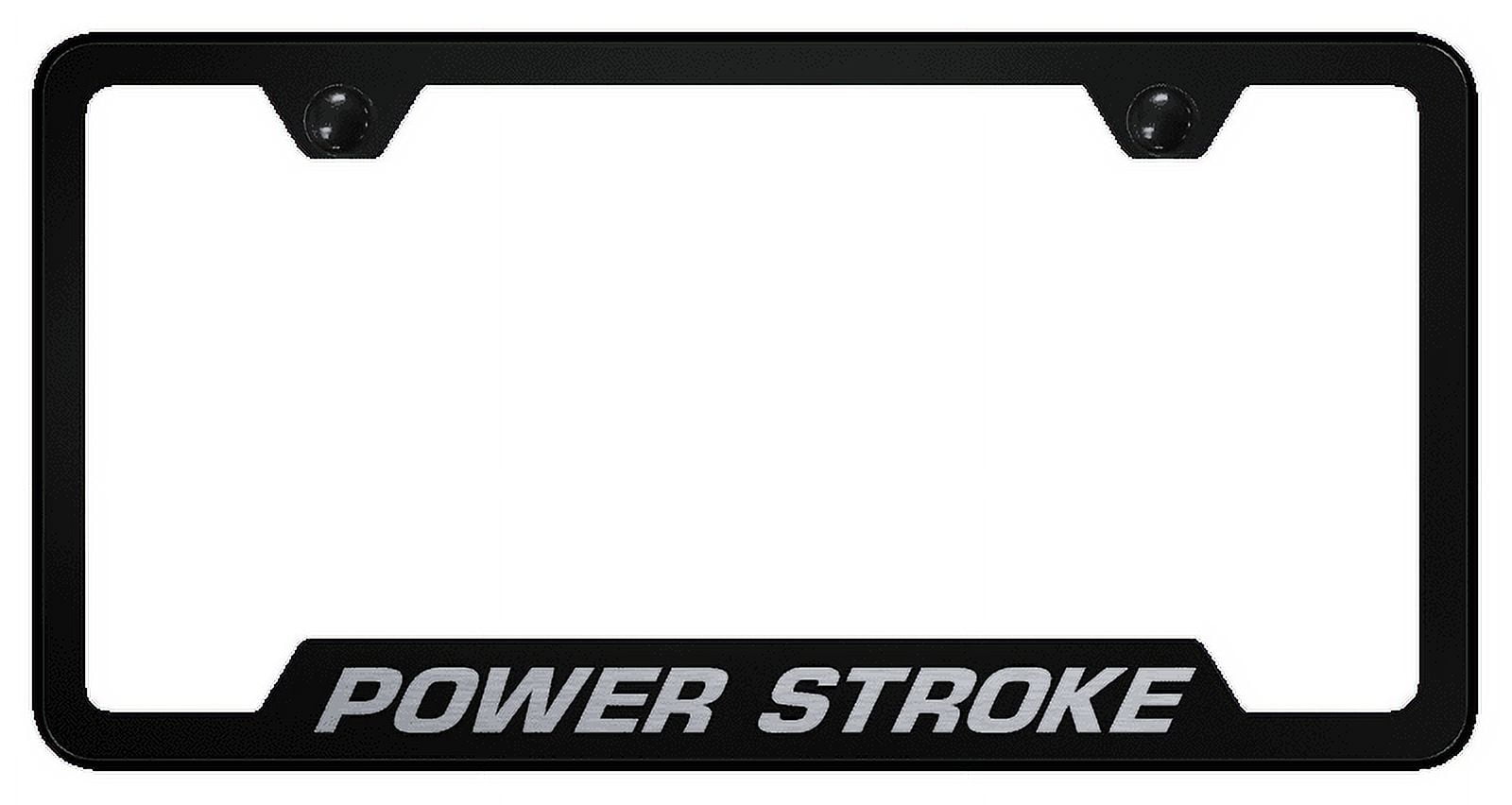 Ford Powerstroke Laser Etched Logo Cut-Out License Plate Frame (Black ...