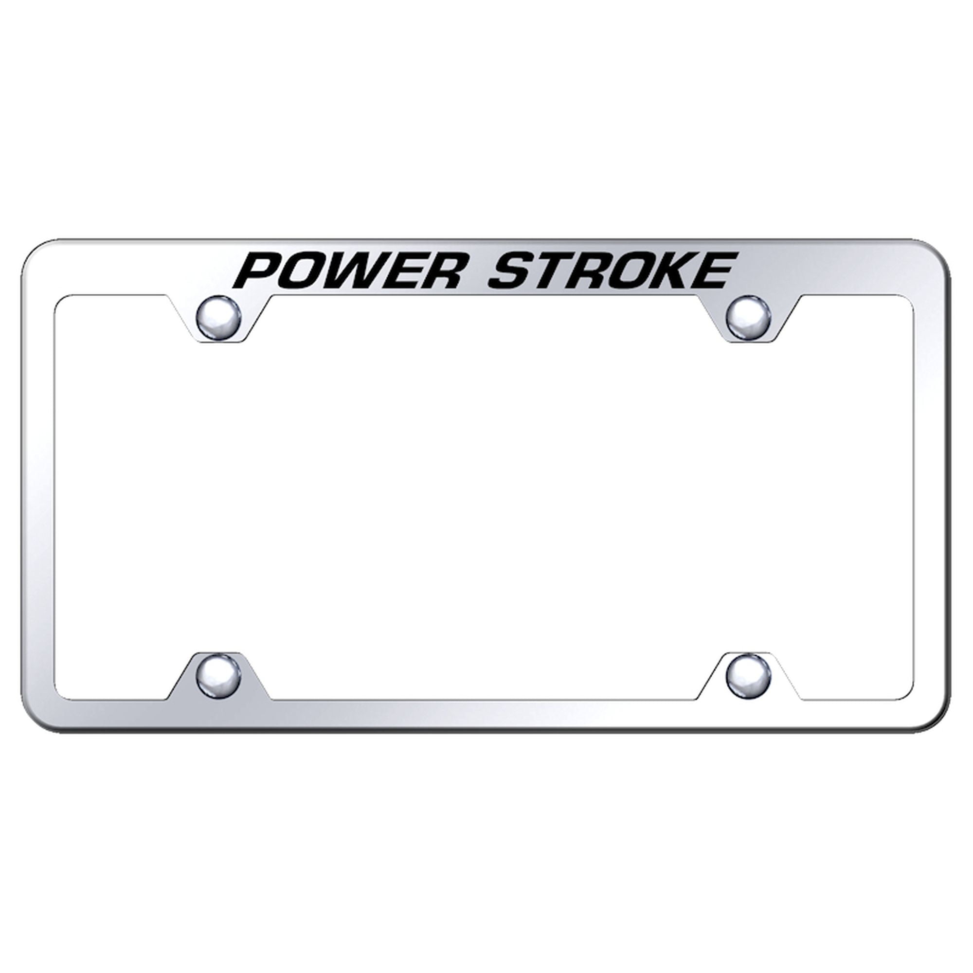 Ford Powerstroke Stainless Steel Wide Body Truck License Plate Frame ...