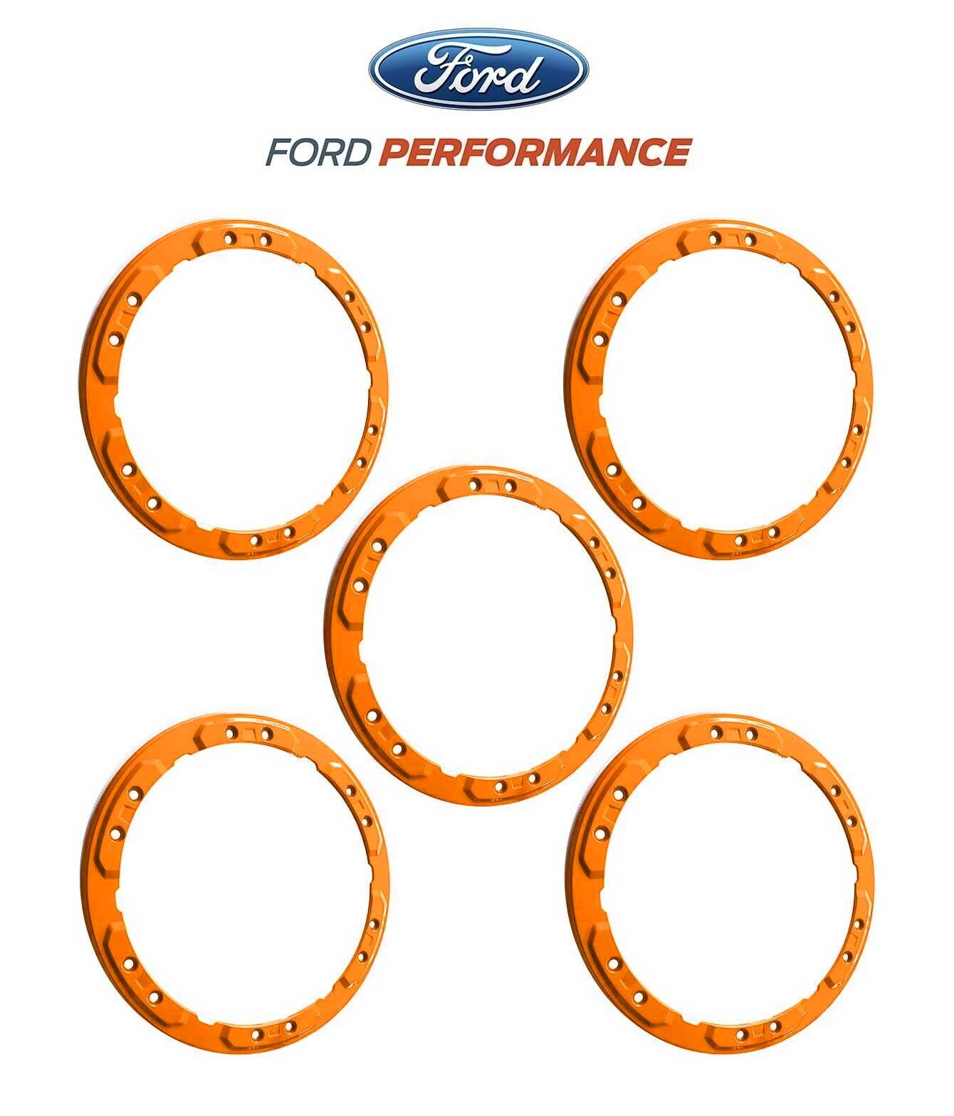 Ford Racing 2021+ Ford Bronco Functional Bead Lock Ring Kit - Orange ...
