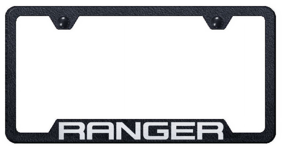 Ford Ranger Laser Etched Logo Cut-Out License Plate Frame (Rugged Black ...