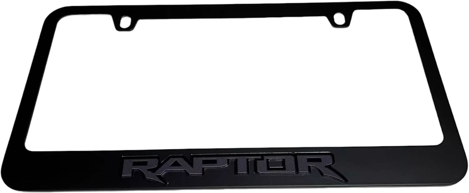 Ford Raptor 3D Monochromatic Black Carbon License Plate Frame Official ...