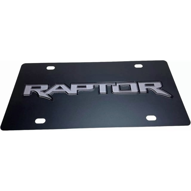 Ford Raptor 3D Stealth Matte Monochromatic Black License Plate Official ...