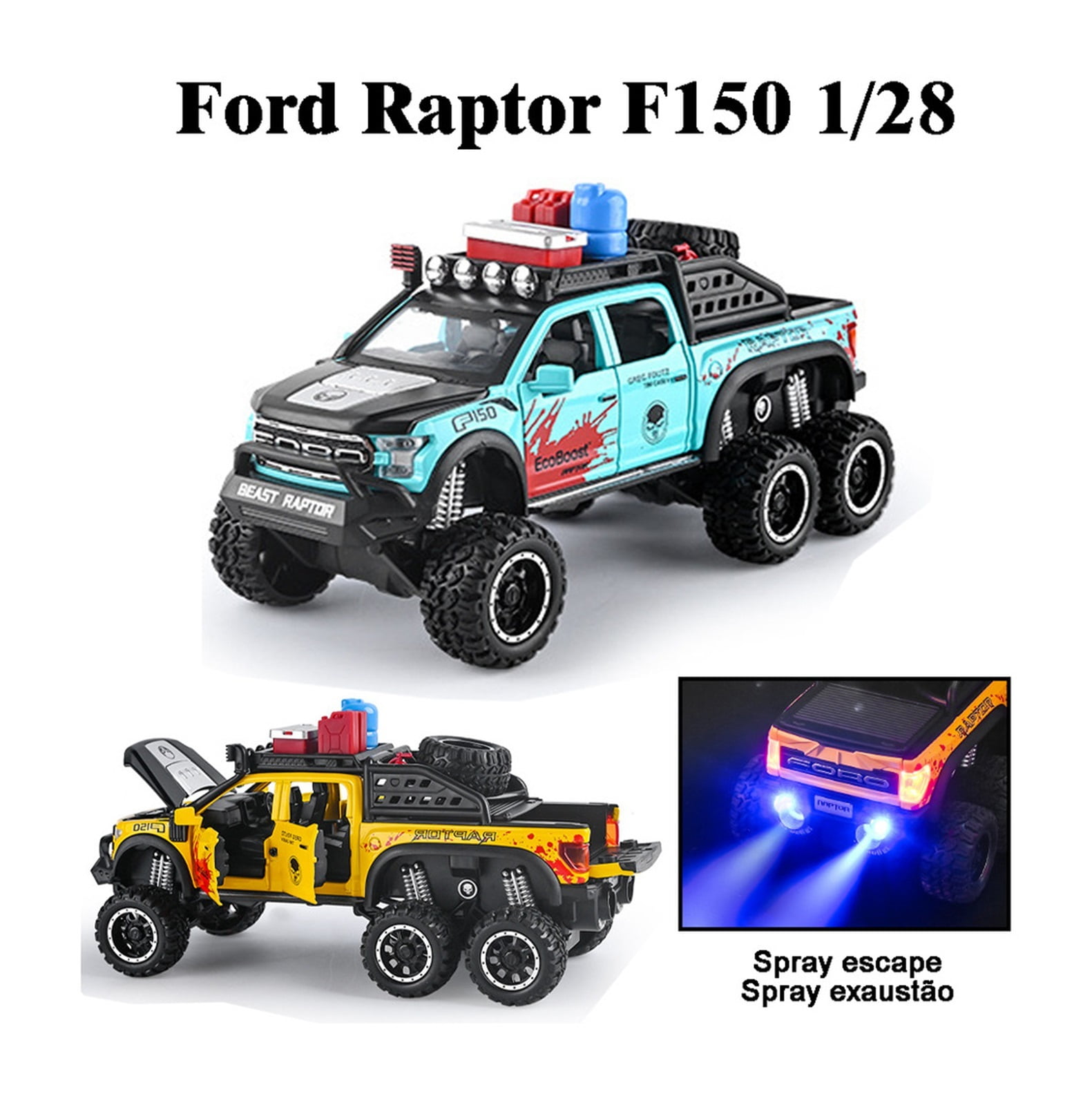 Ford Raptor F150 Miniature Metal Car with Light and Sound 1/28 ...