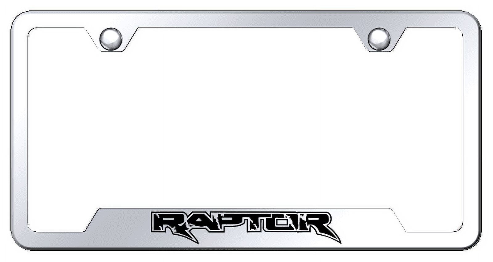 Ford Raptor Laser Etched Logo Cut-Out License Plate Frame (Chrome ...