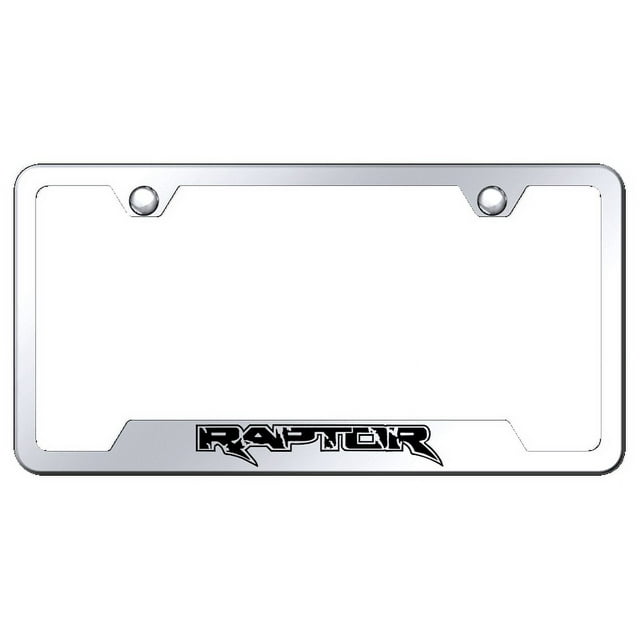 Ford Raptor Laser Etched Logo Cut-Out License Plate Frame (Chrome ...