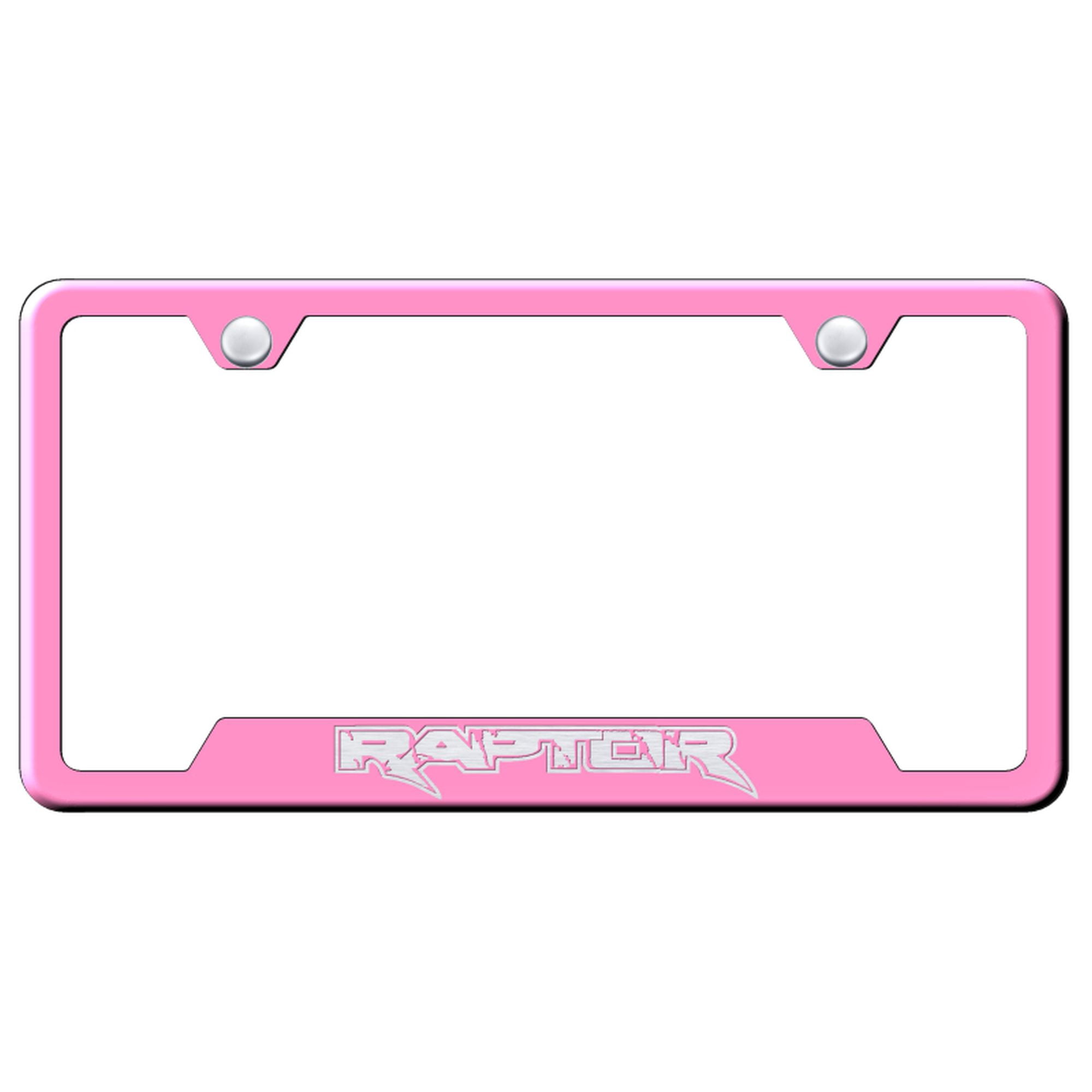 Ford Raptor Laser Etched Logo Cut-Out License Plate Frame (Pink ...