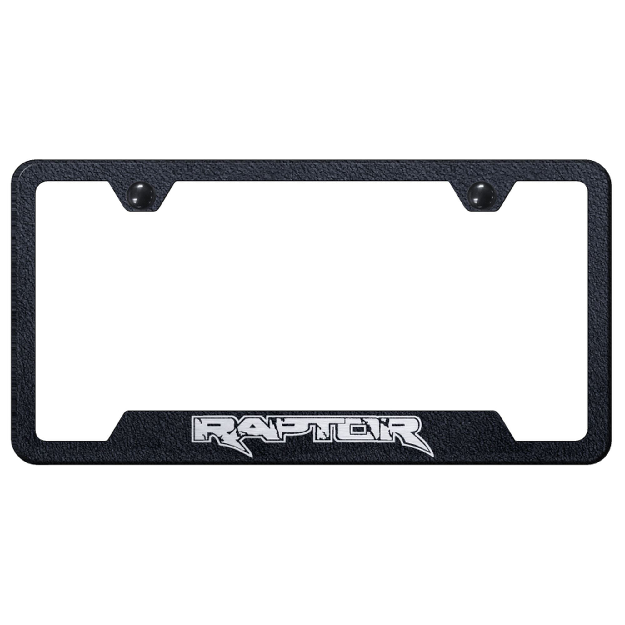 Ford Raptor Laser Etched Logo Cut-Out License Plate Frame (Rugged Black ...