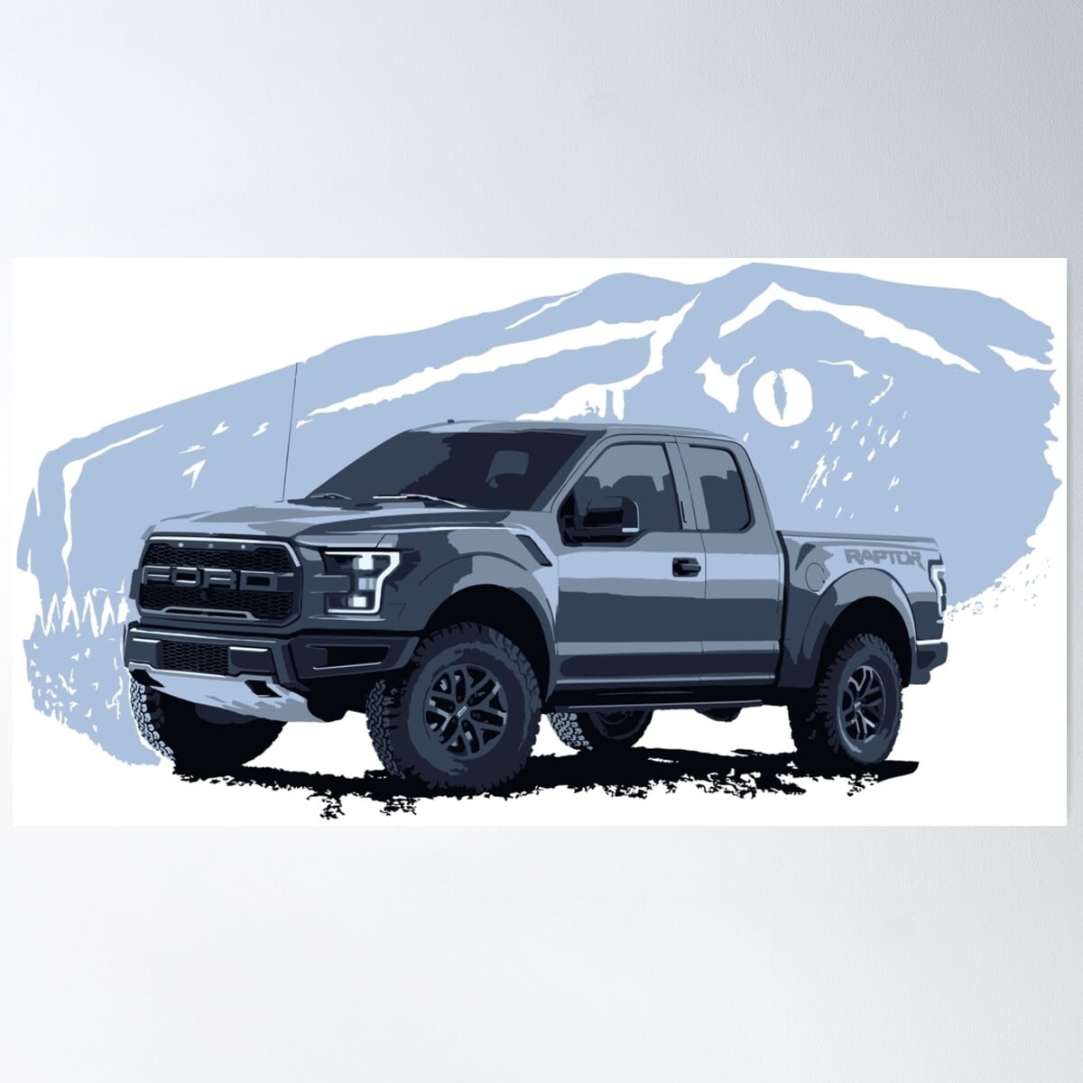 Ford Raptor - Raptor Dinosaurus Background Poster Wall Art, Modern Wall ...