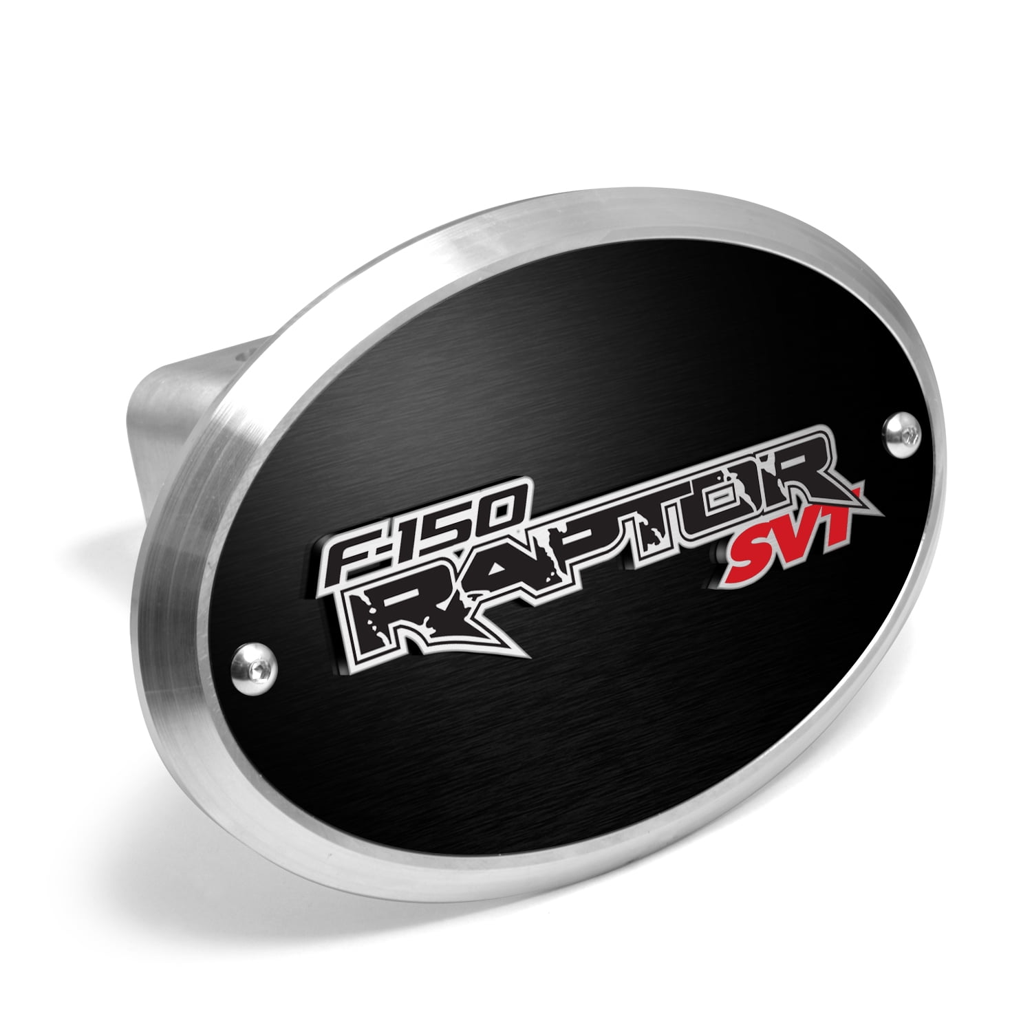 Ford Raptor SVT 3D Logo on Black Oval Billet Aluminum 2 inch Tow Hitch ...