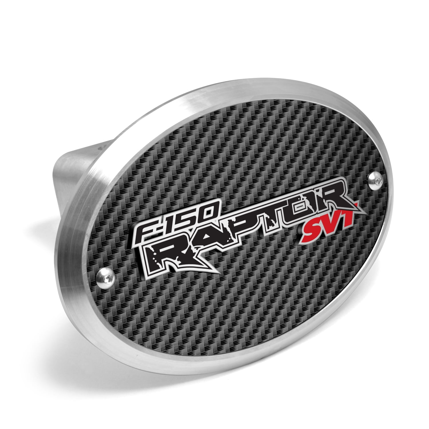Ford Raptor SVT 3D Logo on Carbon Fiber Look Oval Billet Aluminum 2 ...