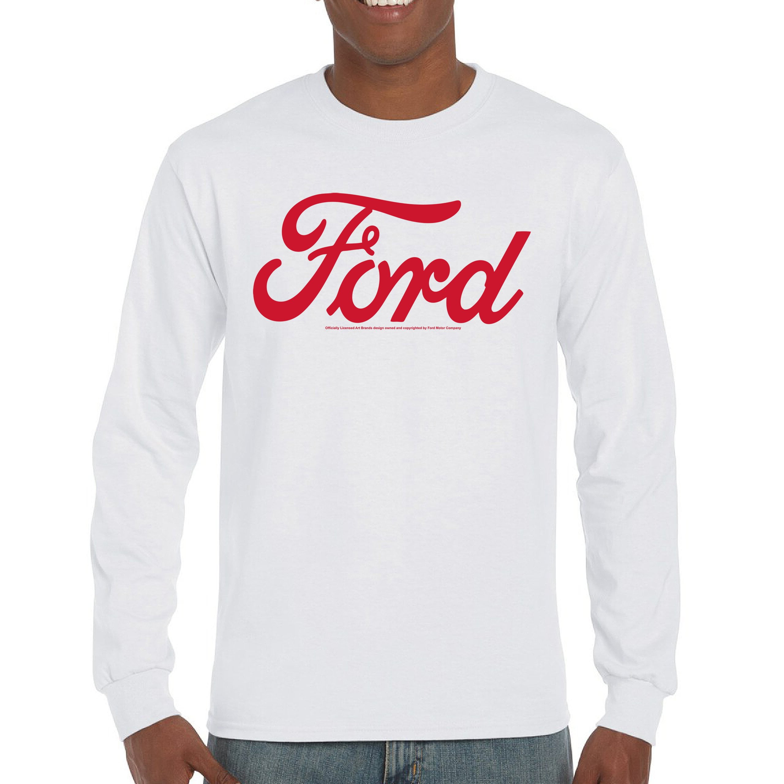 Ford Red Logo Long Sleeve T-shirt Official Trademarked Licensed Classic ...