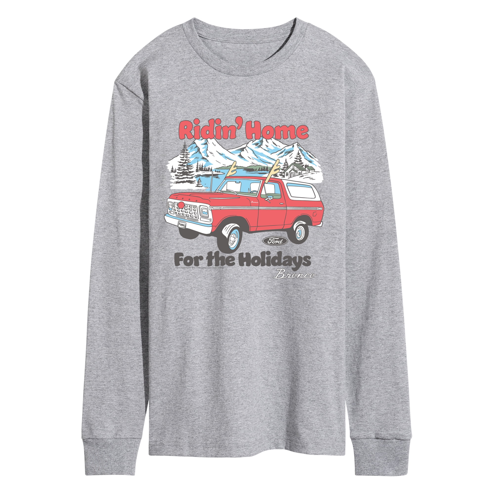 Ford - Ridin' Home Holiday Bronco - Men's Long Sleeve Graphic T-Shirt ...