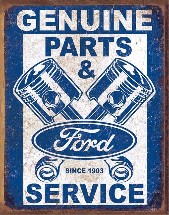 Ford Service - Pistons Tin Sign - Nostalgic Vintage Metal Wall Décor ...