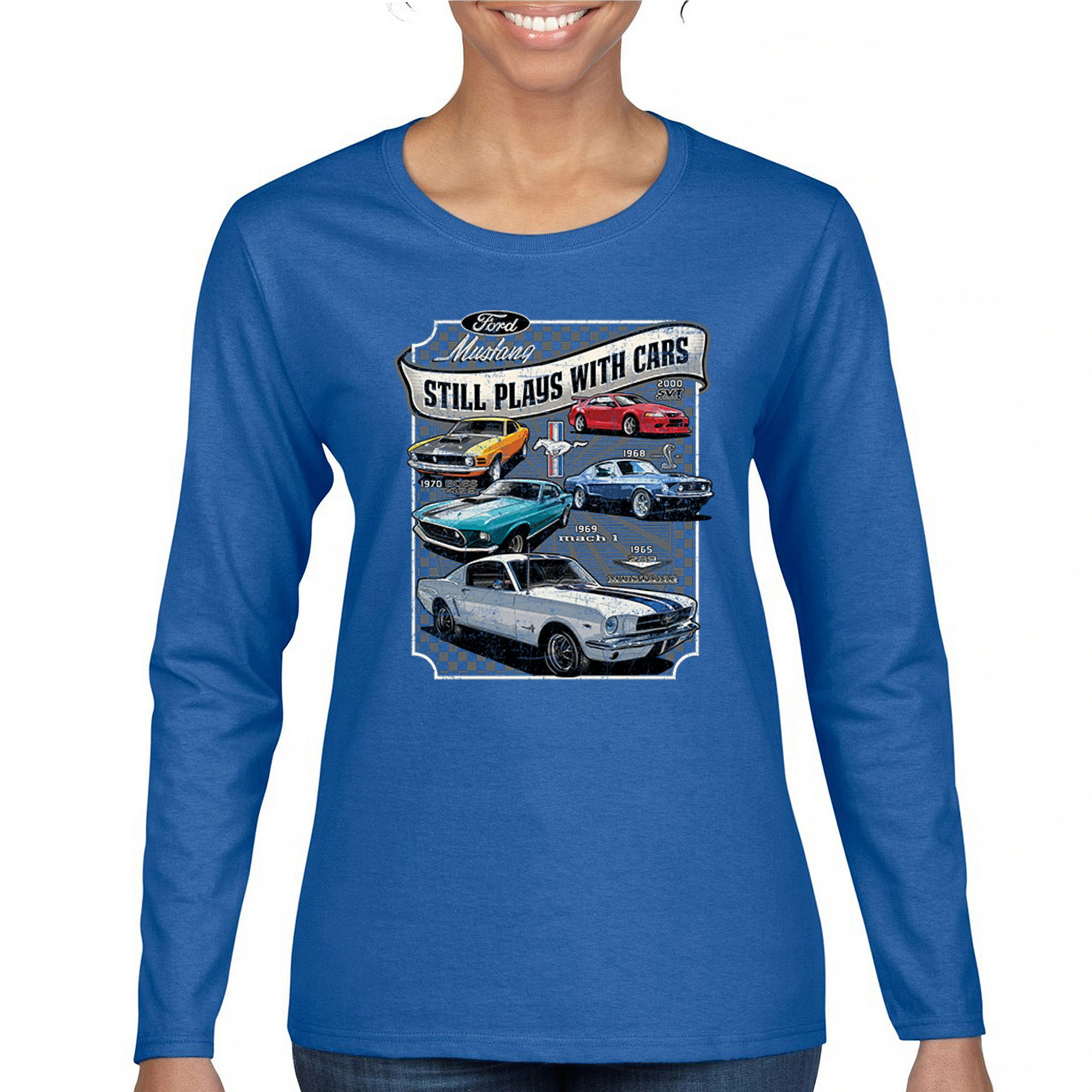 Ford Still Plays with Mustangs Women's Long Sleeve T-shirt Classic Pony ...
