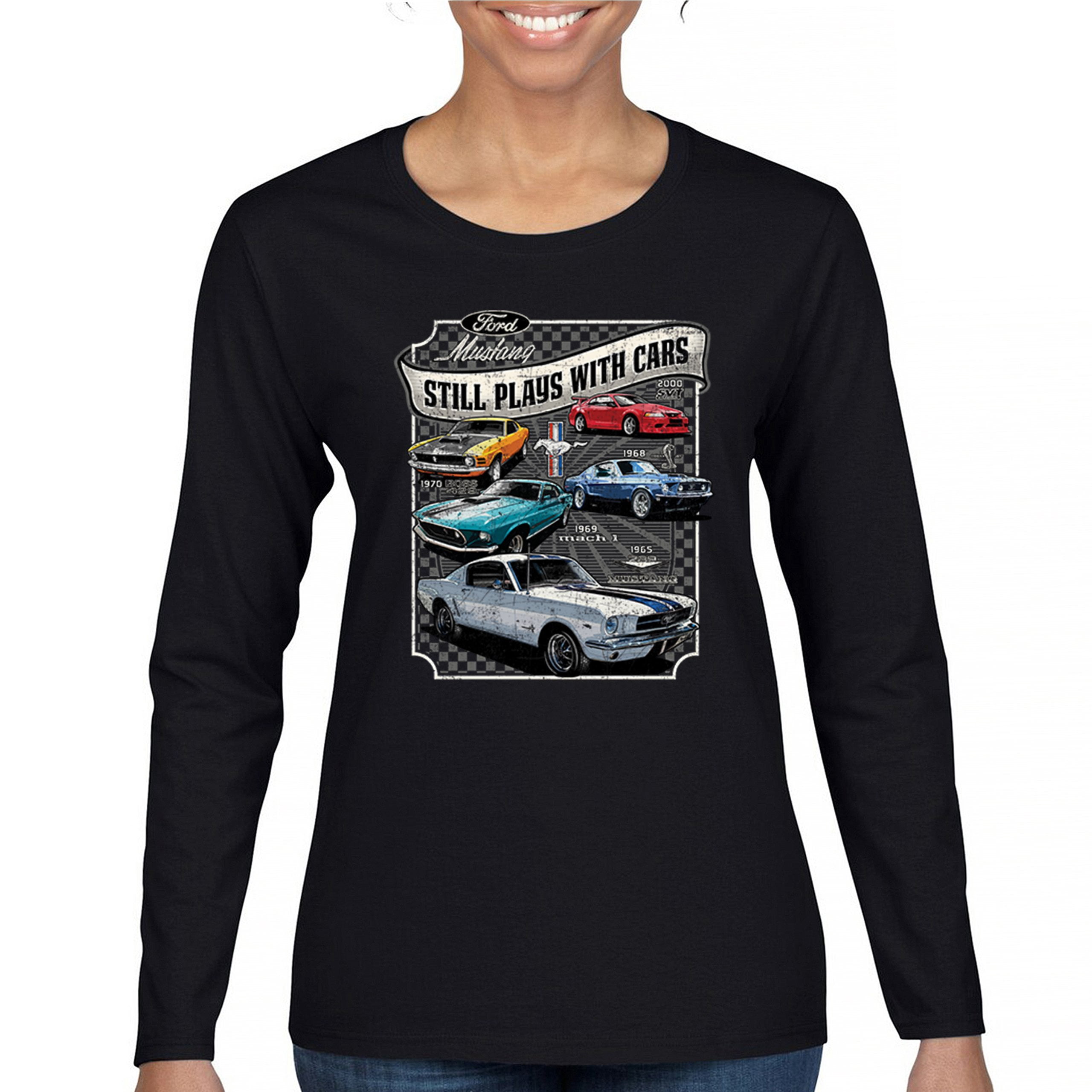 Ford Still Plays with Mustangs Women's Long Sleeve T-shirt Classic Pony ...