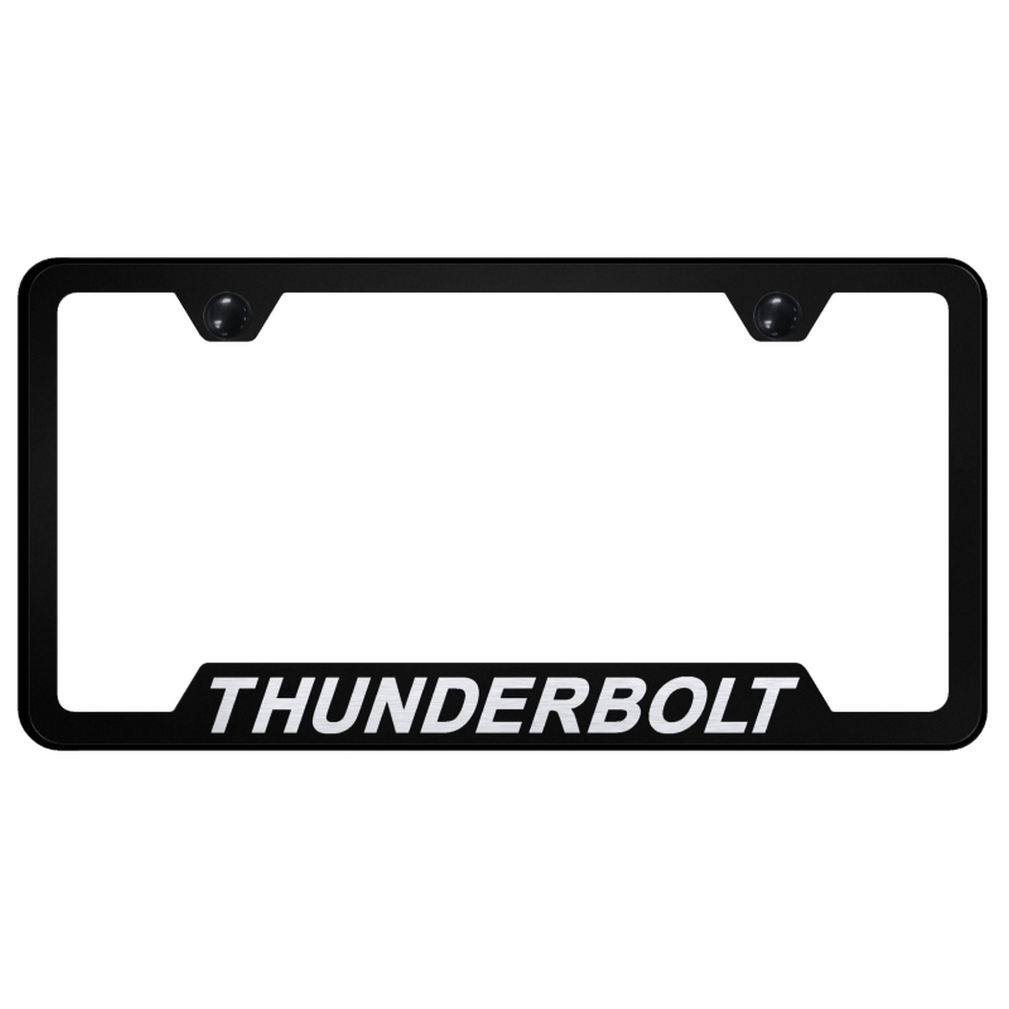 Ford Thunderbolt Laser Etched Logo Cut-Out License Plate Frame (Black ...