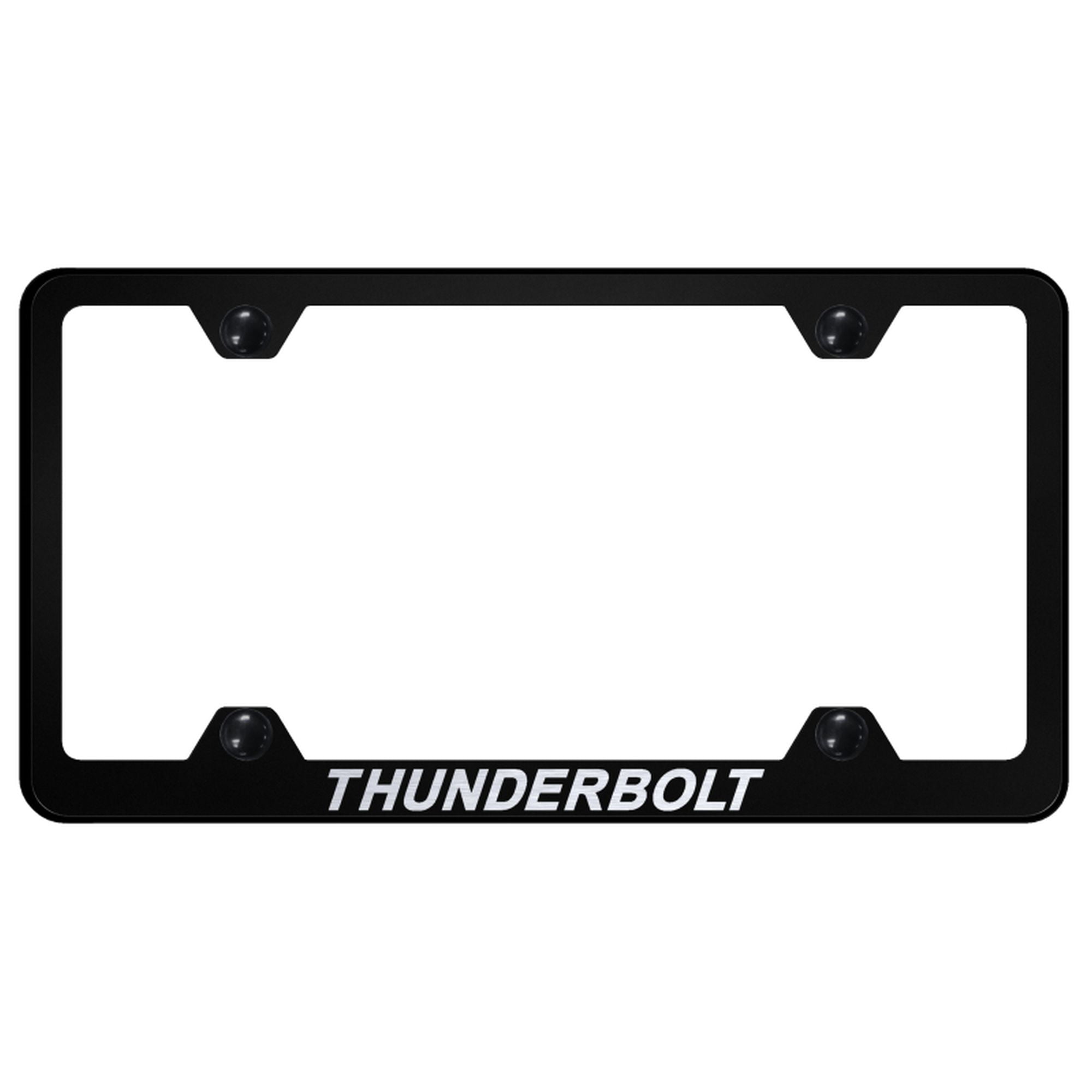 Ford Thunderbolt Laser Etched Logo Wide Body License Plate Frame (Black ...