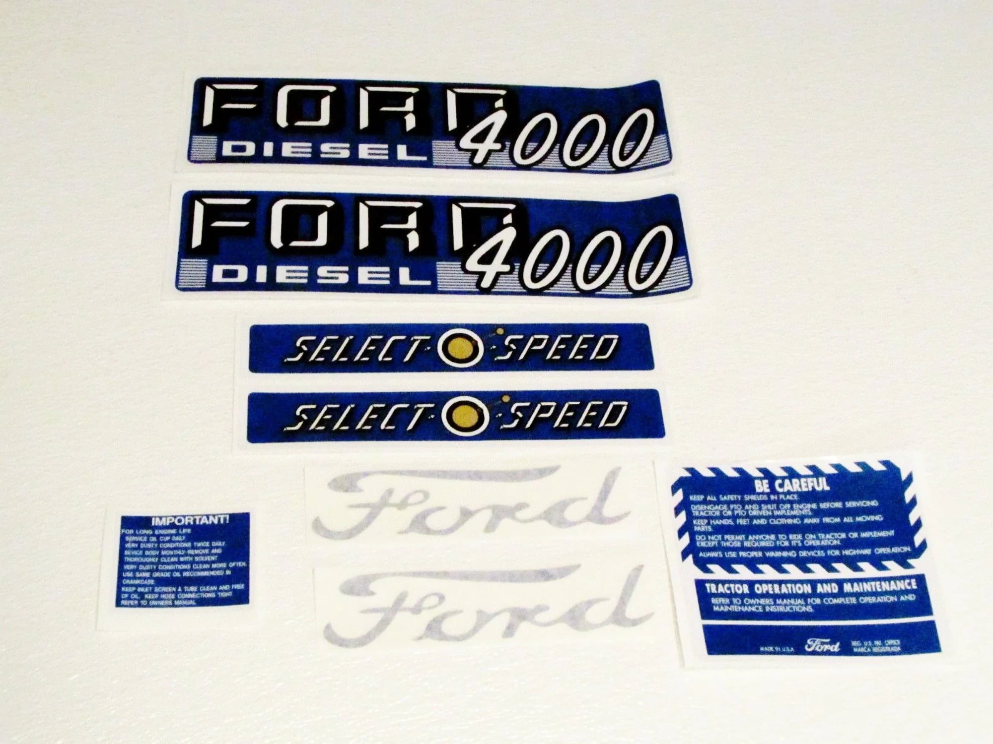 Ford Tractor 4000 Select O Speed Diesel Decal Set - Walmart.com