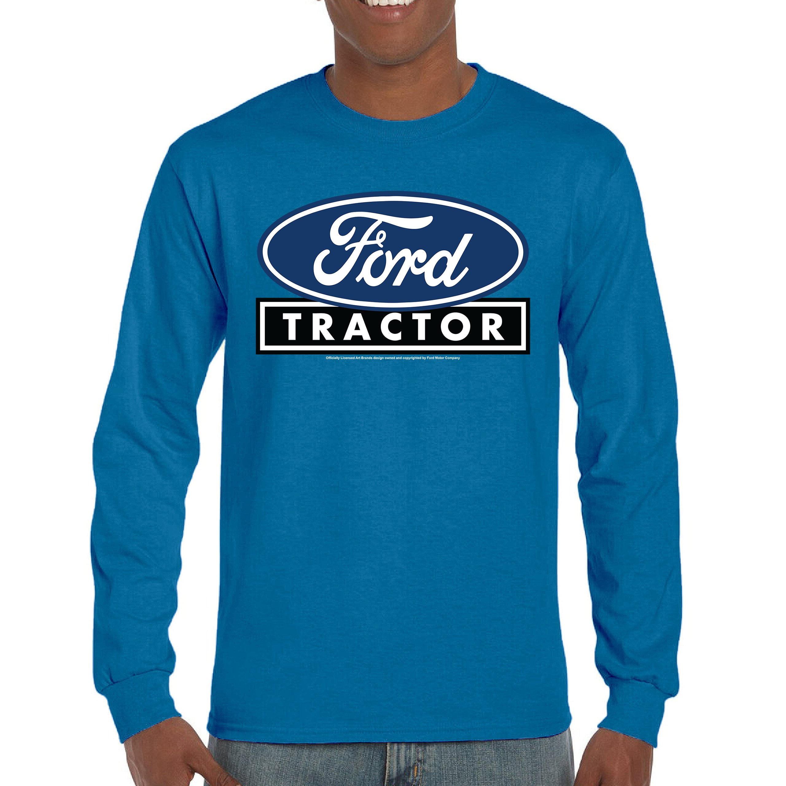 Ford Tractor Logo Blue Long Sleeve T-shirt Vintage Farm Rustic Classic ...