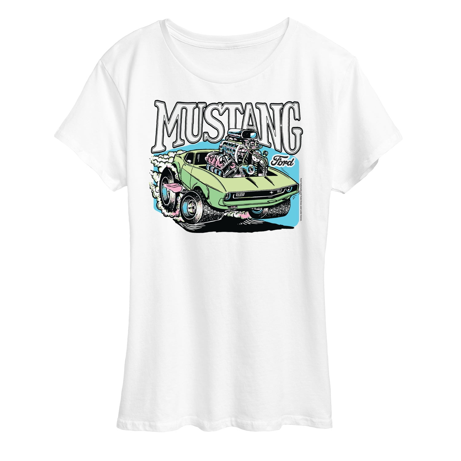 Ford - Vintage Mustang - Women's Short Sleeve Graphic Tee - Walmart.com