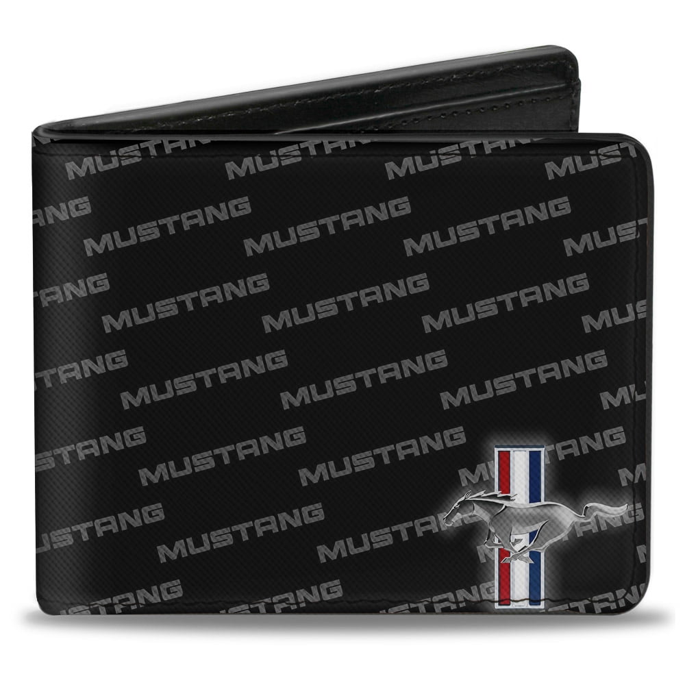 Ford Wallet, Bifold, Ford Mustang Bars Corner Text, Vegan Leather ...