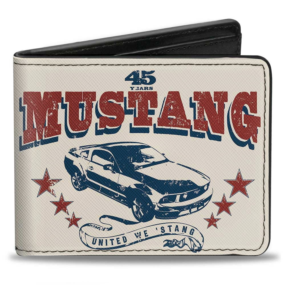 Ford Wallet, Bifold, Vintage Mustang 45 Years United We Stang Scroll ...