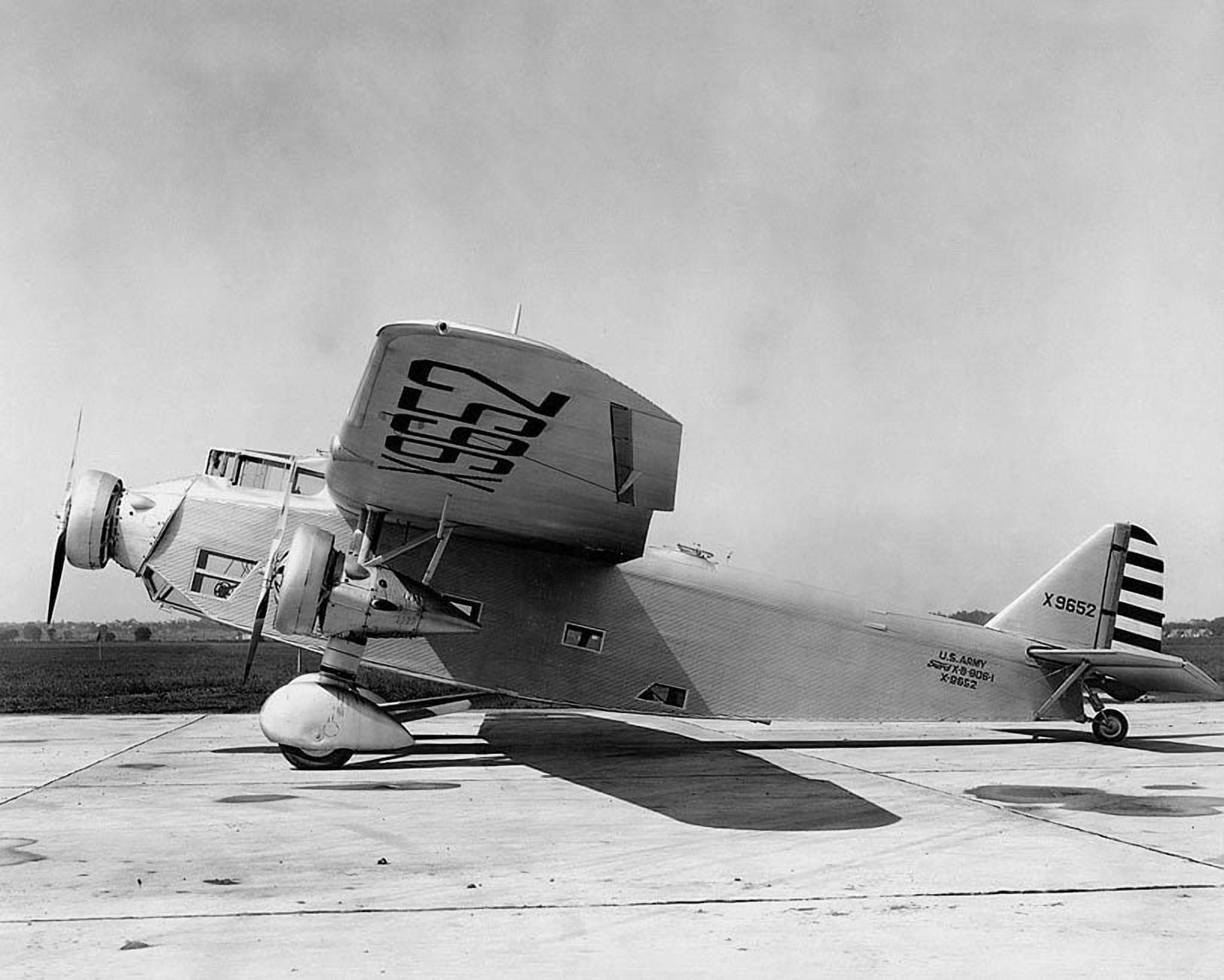 Ford XB-906 Trimotor Bomber Aircraft on Ramp Style -1 - 12x18 Inch ...