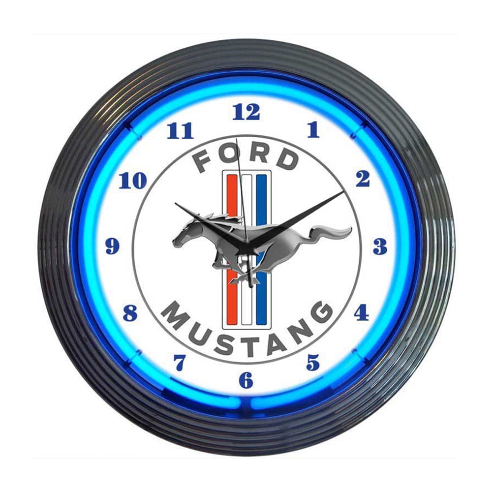 Ford mustang blue neon clock - Walmart.com