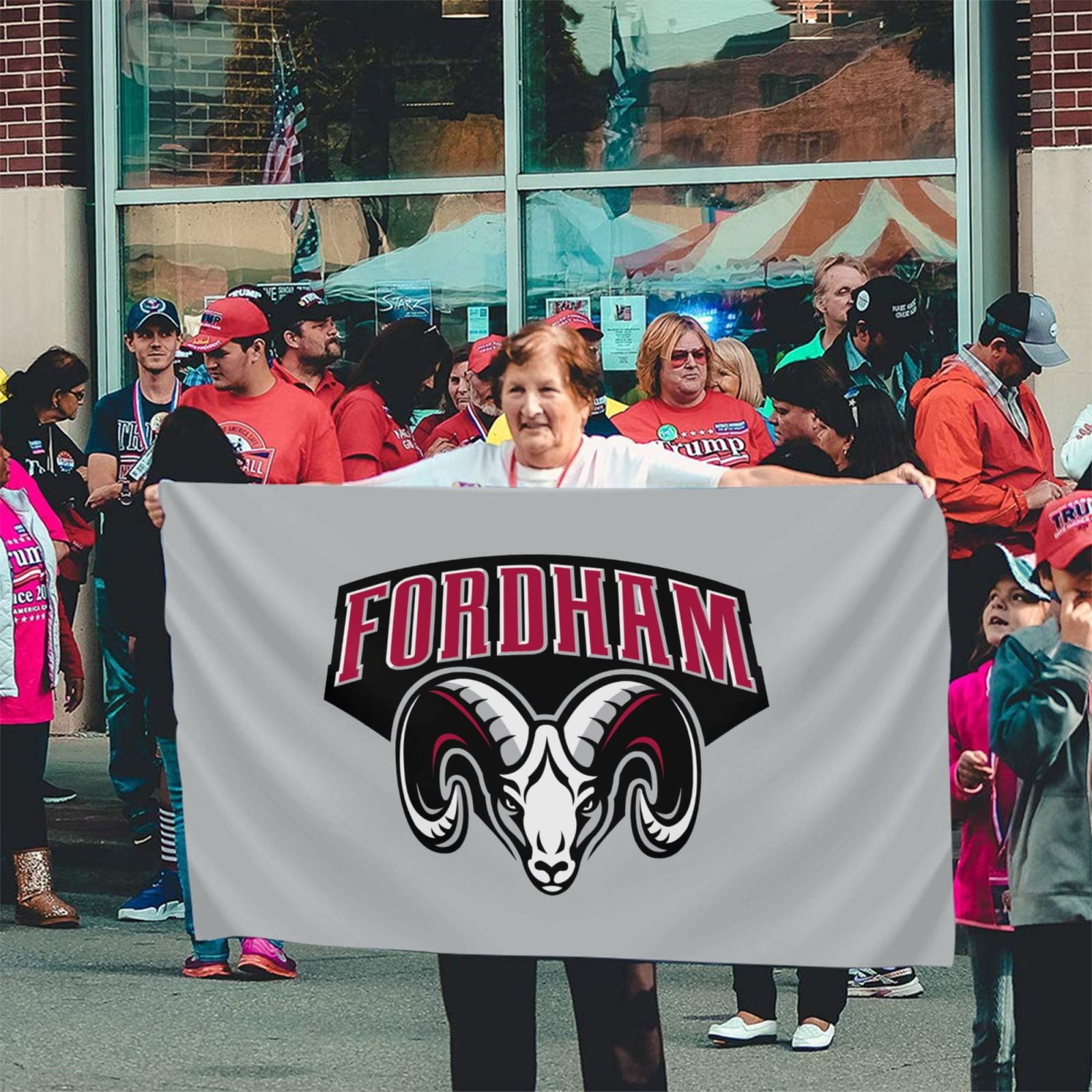 Fordham Rams Logo Flag 3x5 Outdoor ,Sewn Stripes, Stronger Brass ...