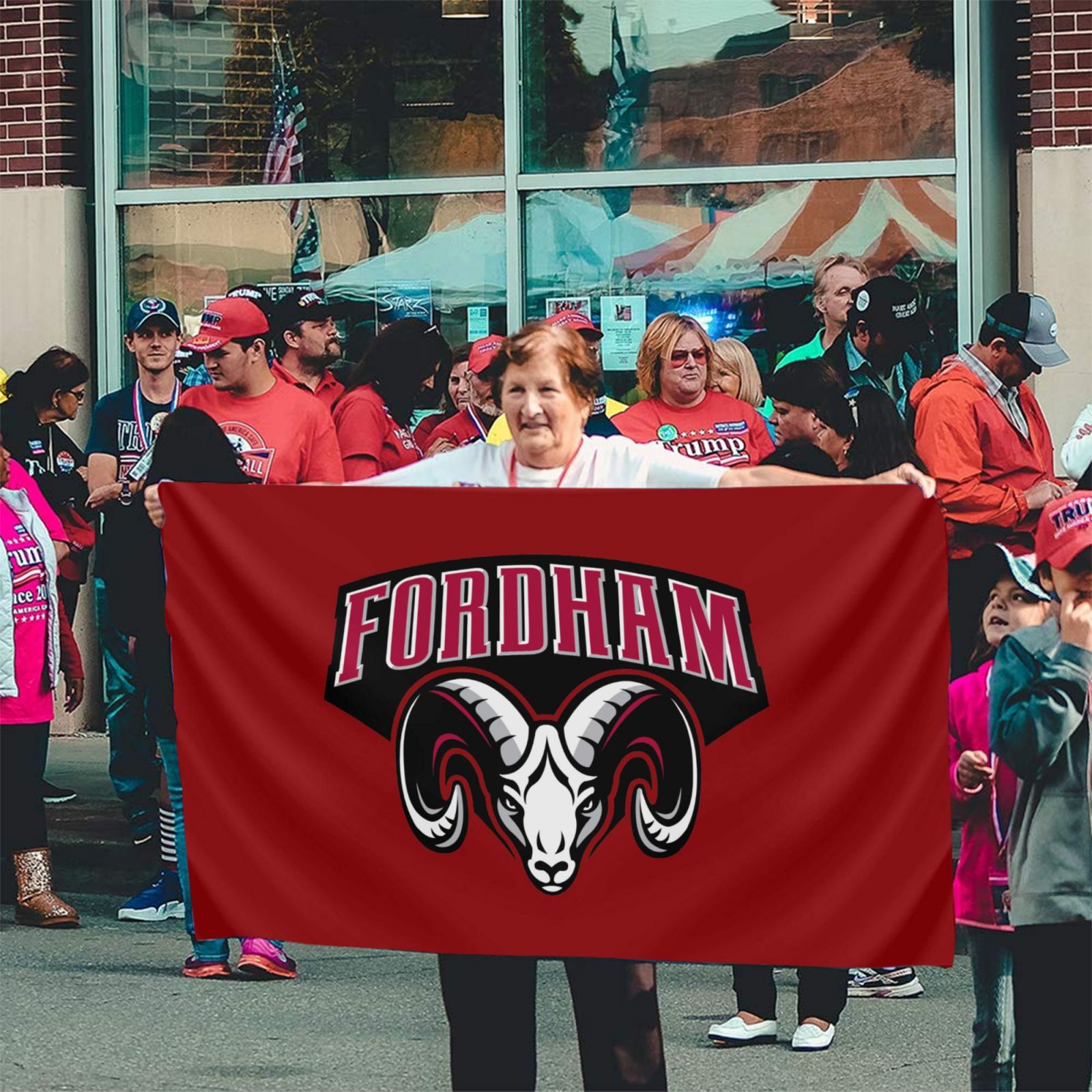 Fordham Rams Logo Flag 3x5 Outdoor ,Sewn Stripes, Stronger Brass ...