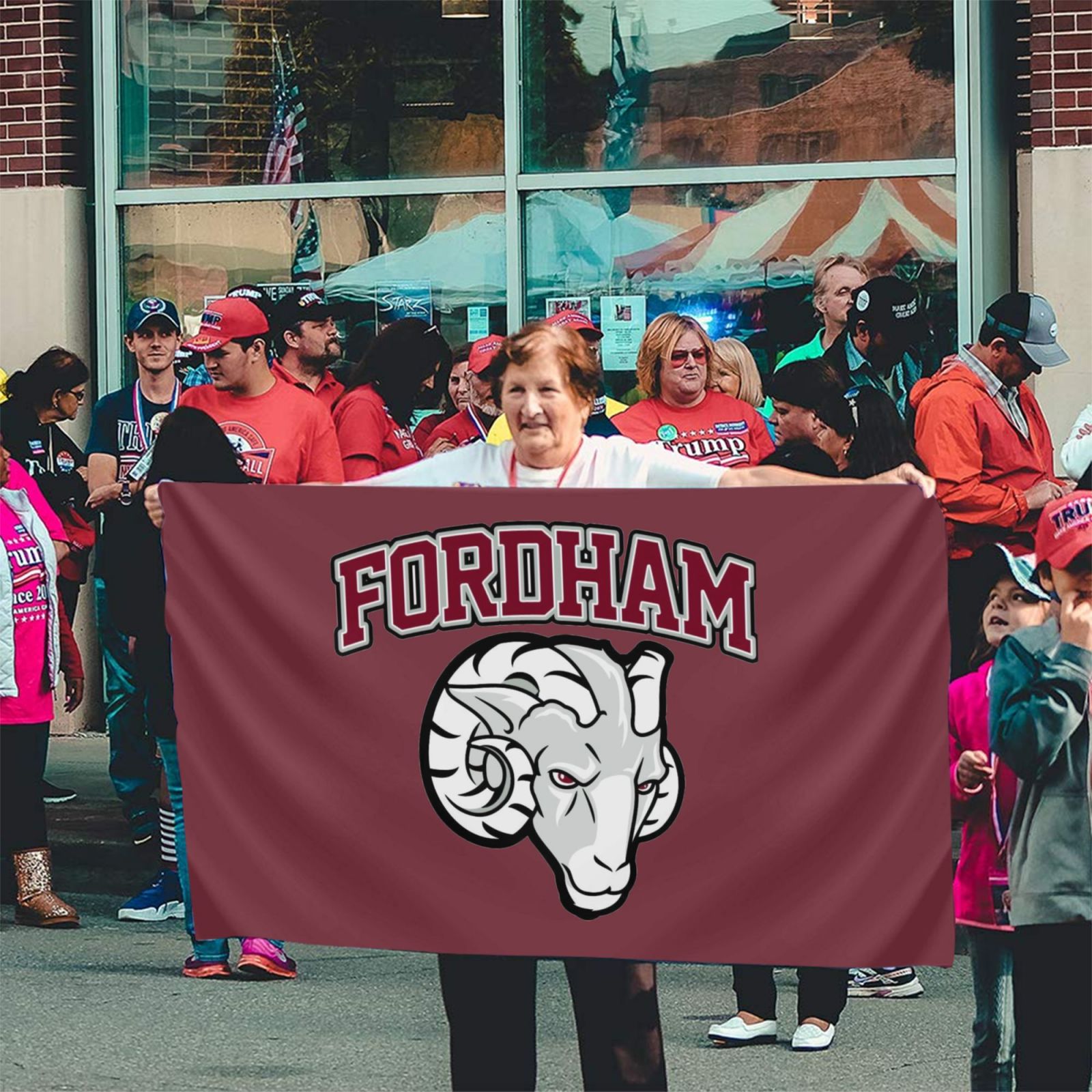 Fordham Rams Logo Flag 3x5 Outdoor ,Sewn Stripes, Stronger Brass ...