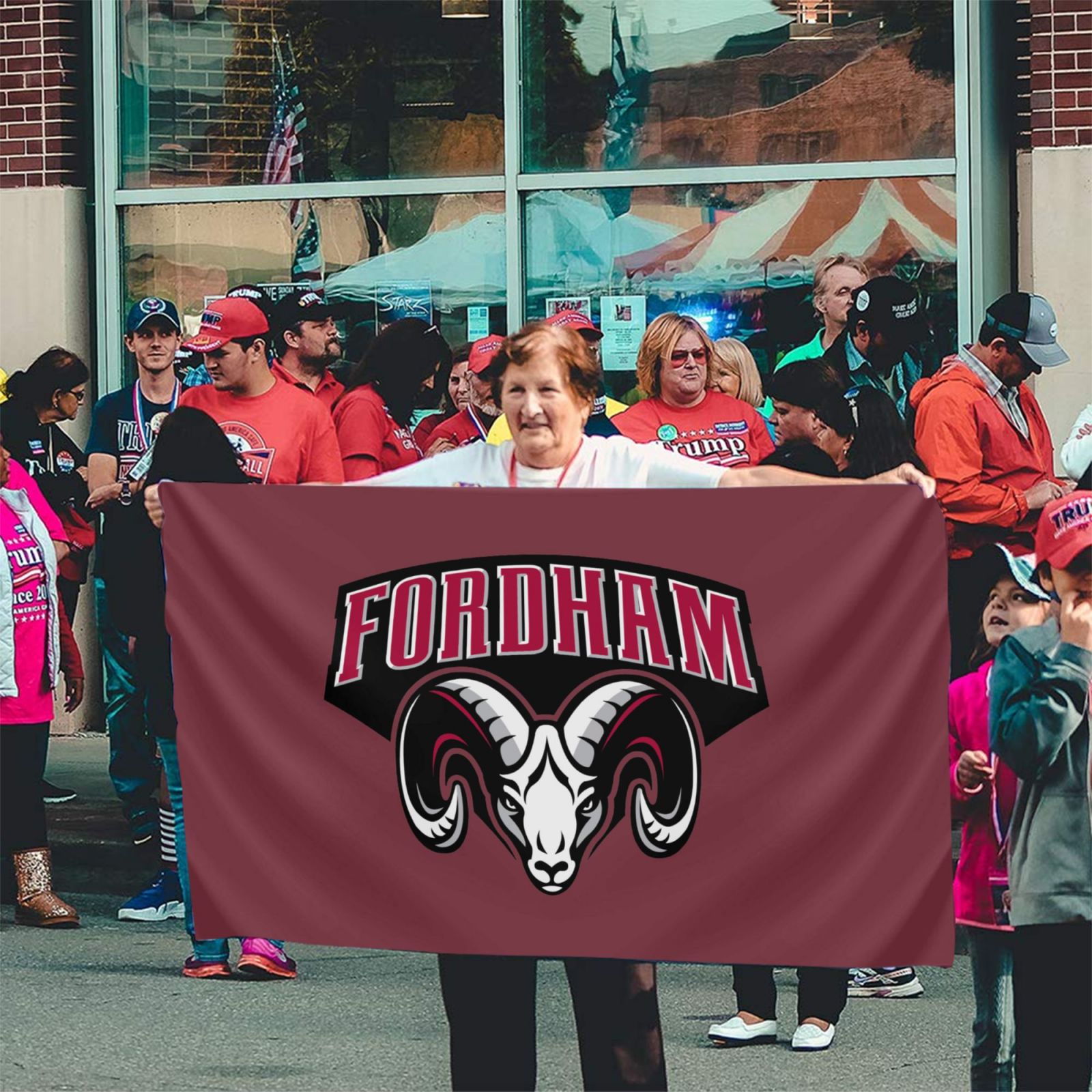 Fordham Rams Logo Flag 3x5 Outdoor ,Sewn Stripes, Stronger Brass ...