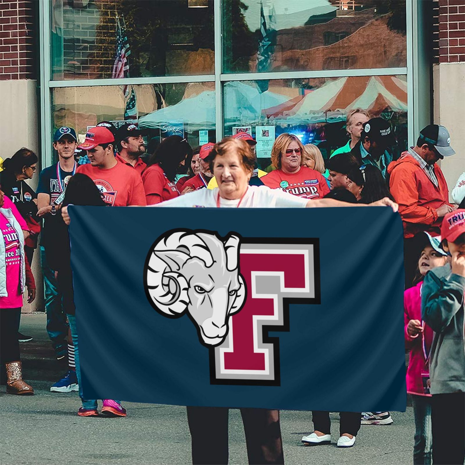 Fordham Rams Logo Flag 3x5 Outdoor ,Sewn Stripes, Stronger Brass ...