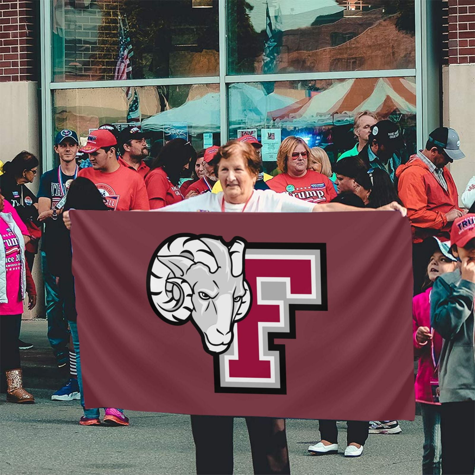 Fordham Rams Logo Flag 3x5 Outdoor ,Sewn Stripes, Stronger Brass ...