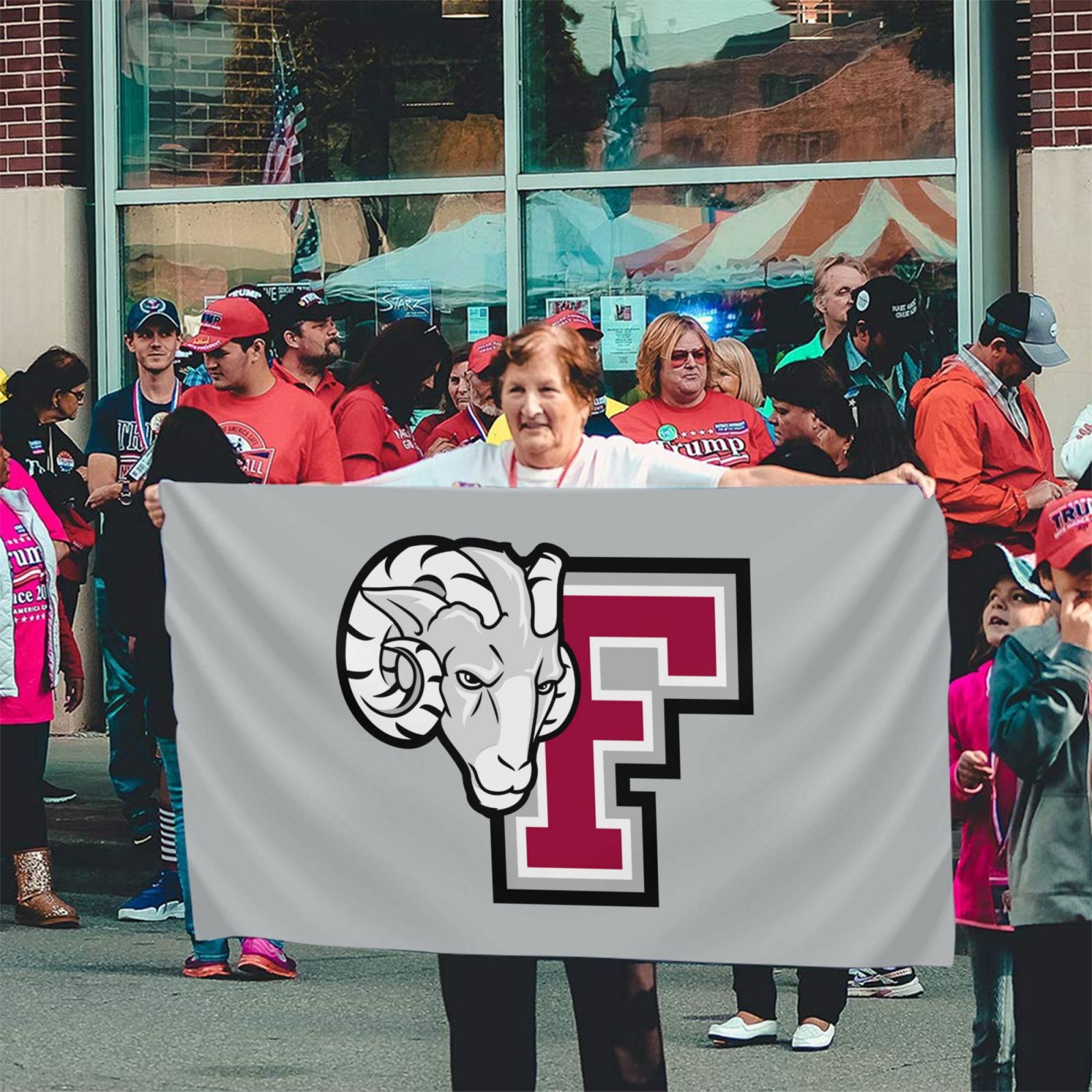 Fordham Rams Logo Flag 3x5 Outdoor ,Sewn Stripes, Stronger Brass ...