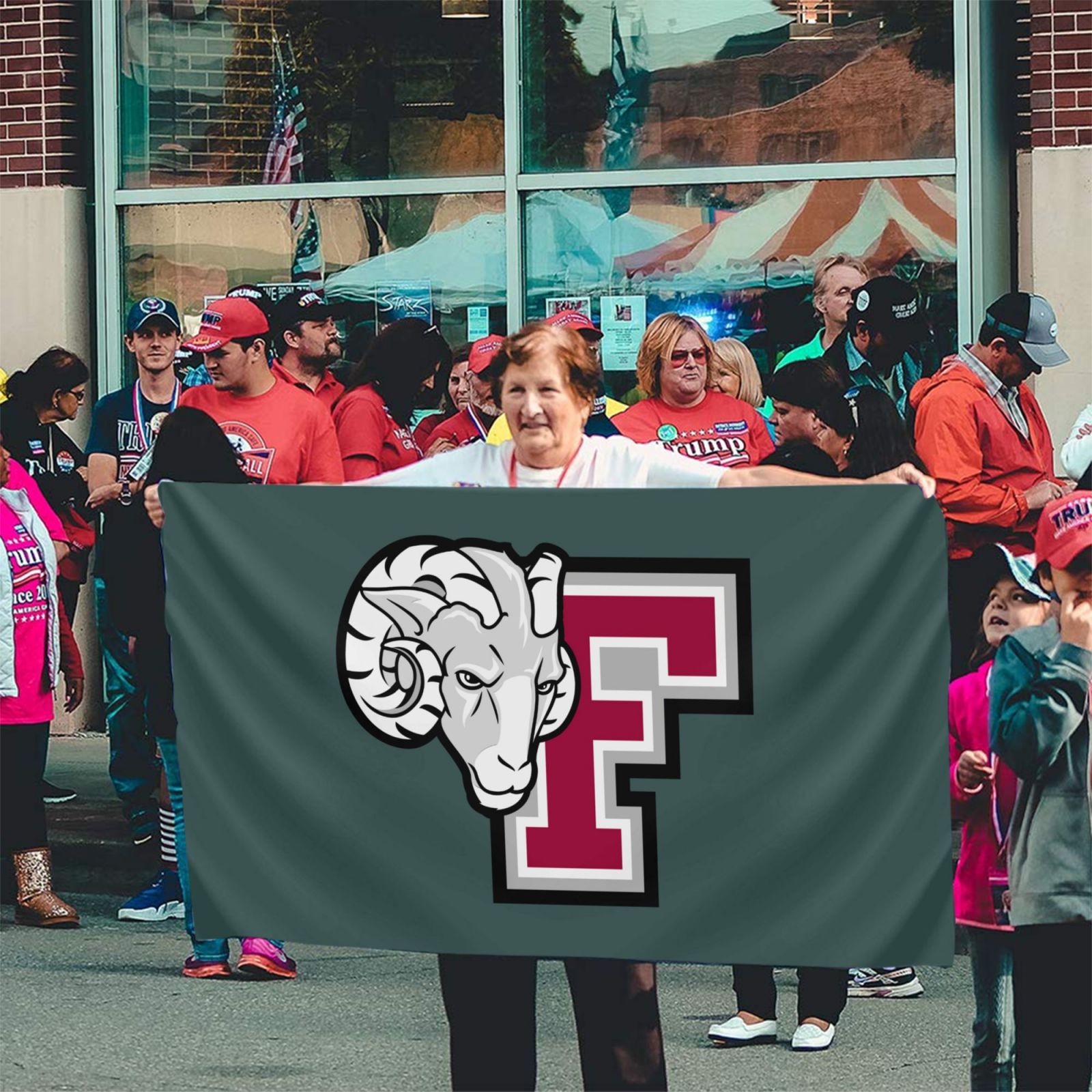 Fordham Rams Logo Flag 3x5 Outdoor ,Sewn Stripes, Stronger Brass ...