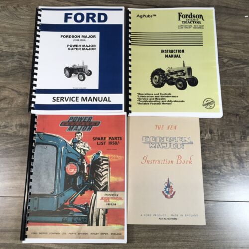 Fordson Power Major Tractor Service Parts Operators Manual Owners Set ...