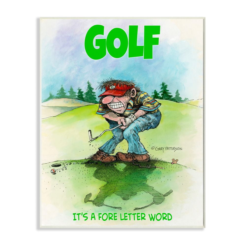 Gary Patterson Funny Golf Cartoon Wall Plaque Art - Walmart.com