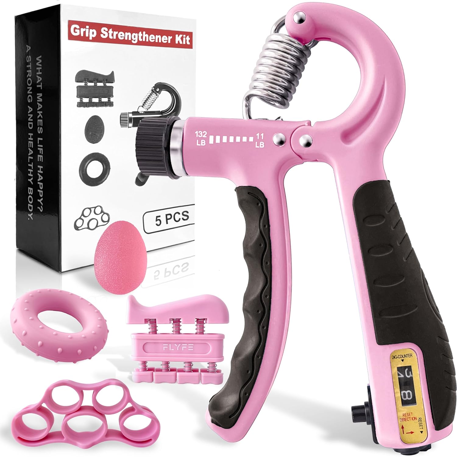 Forearm Strengthener, Hand Squeezer Adjustable Resistance, Finger ...