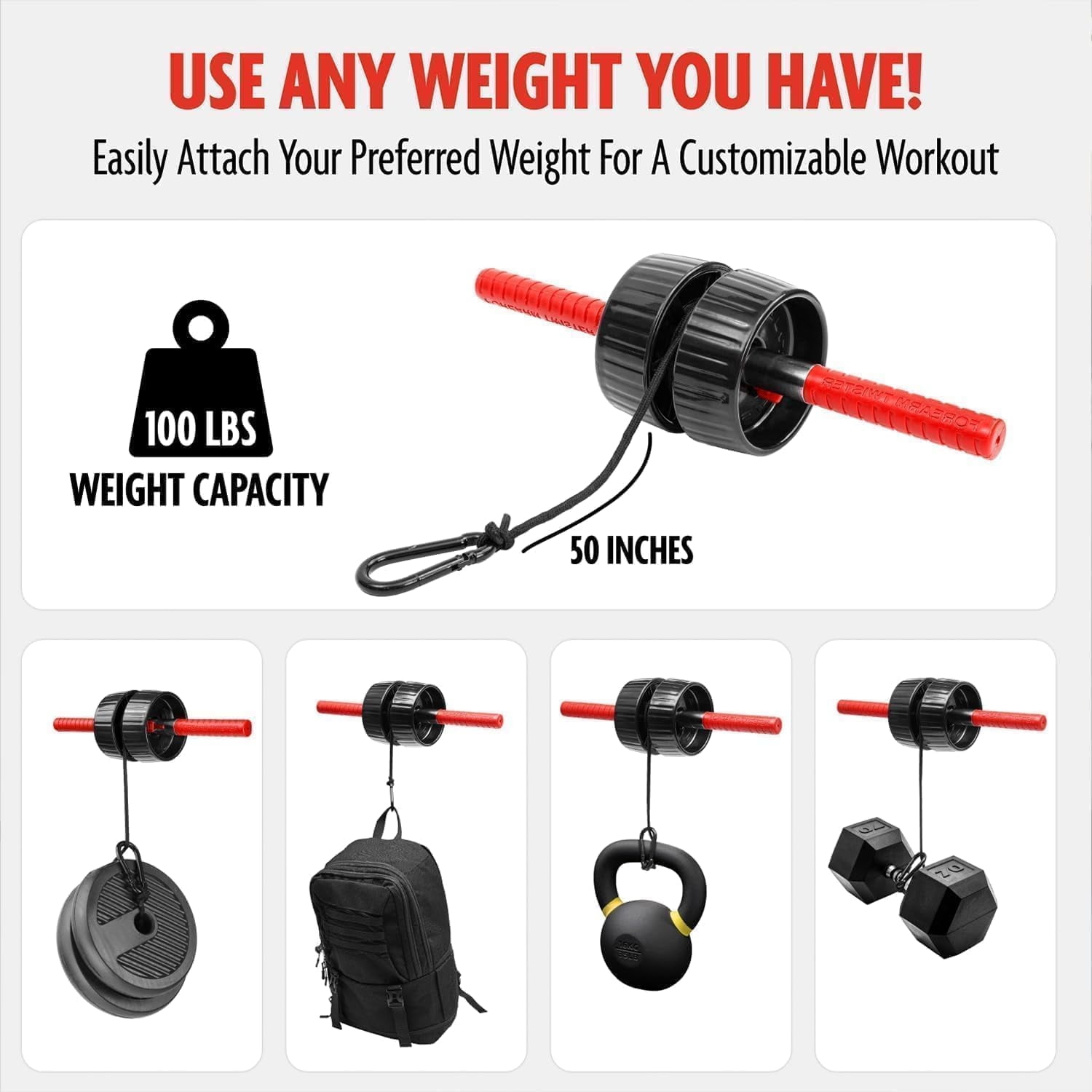 Forearm Strengthener & Wrist Roller - 2 in 1 Arm Exerciser with Non ...