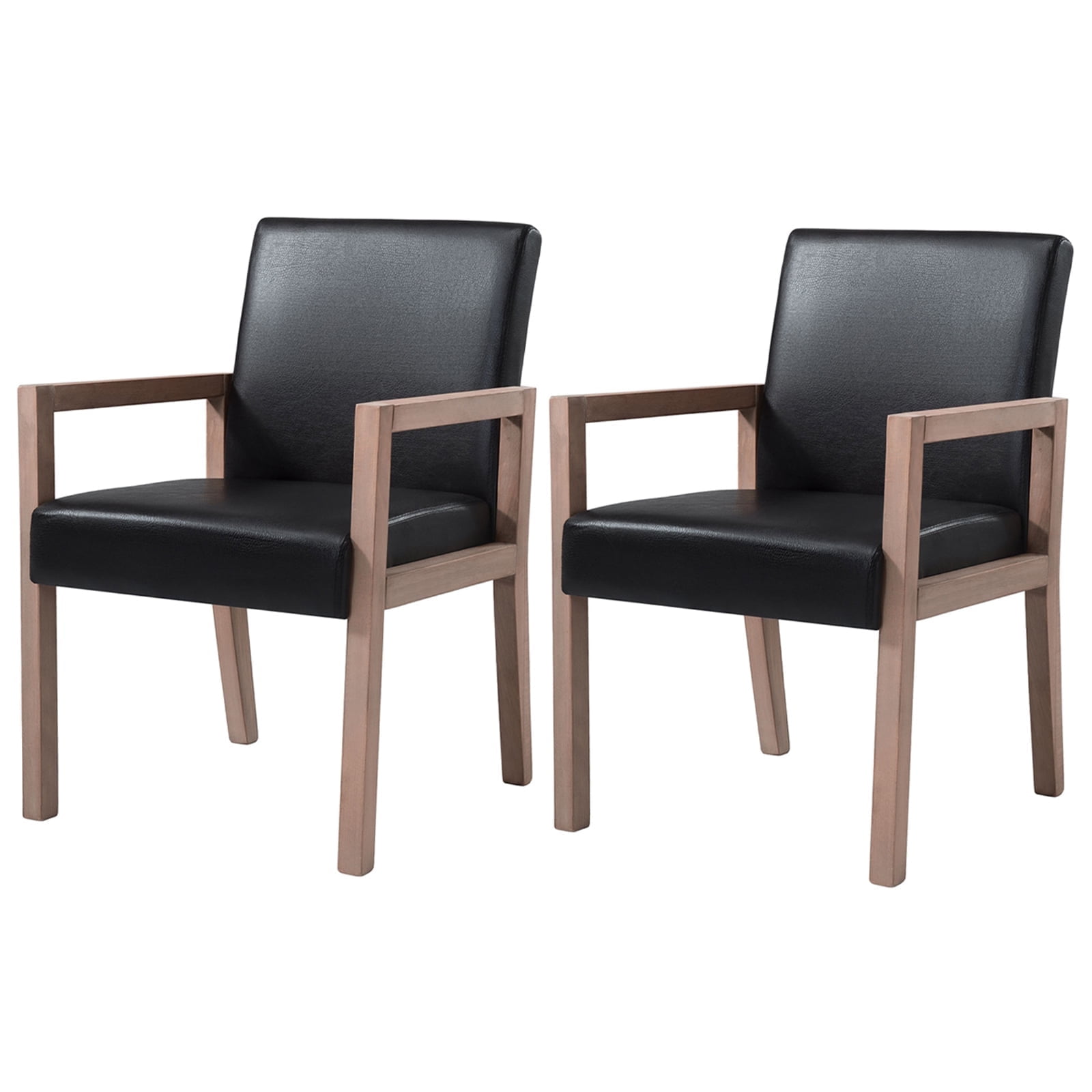 Foreate Vintage Accent Armchair Set of 2, with Rubber Wood Arms Mid ...