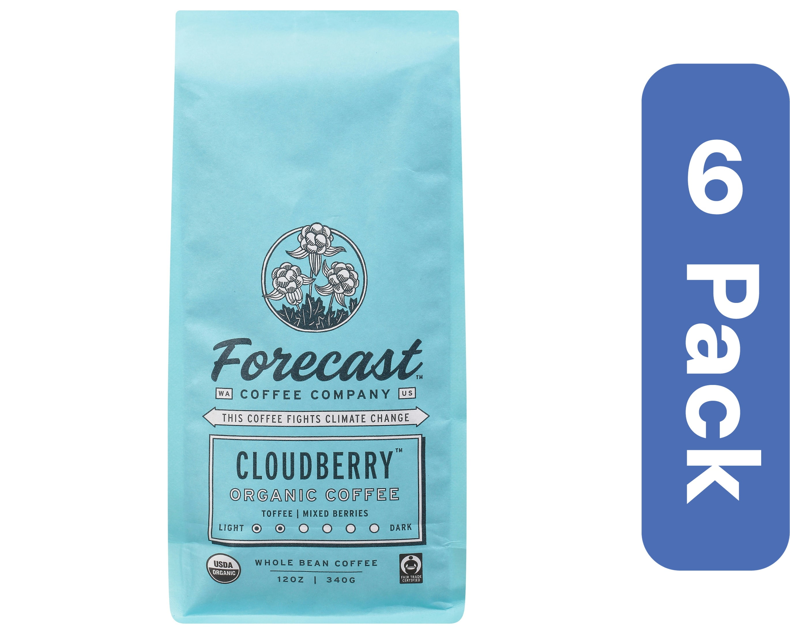 Forecast Coffee Coffee Whole Bean Cloudberry (Pack of 6) - Walmart.com