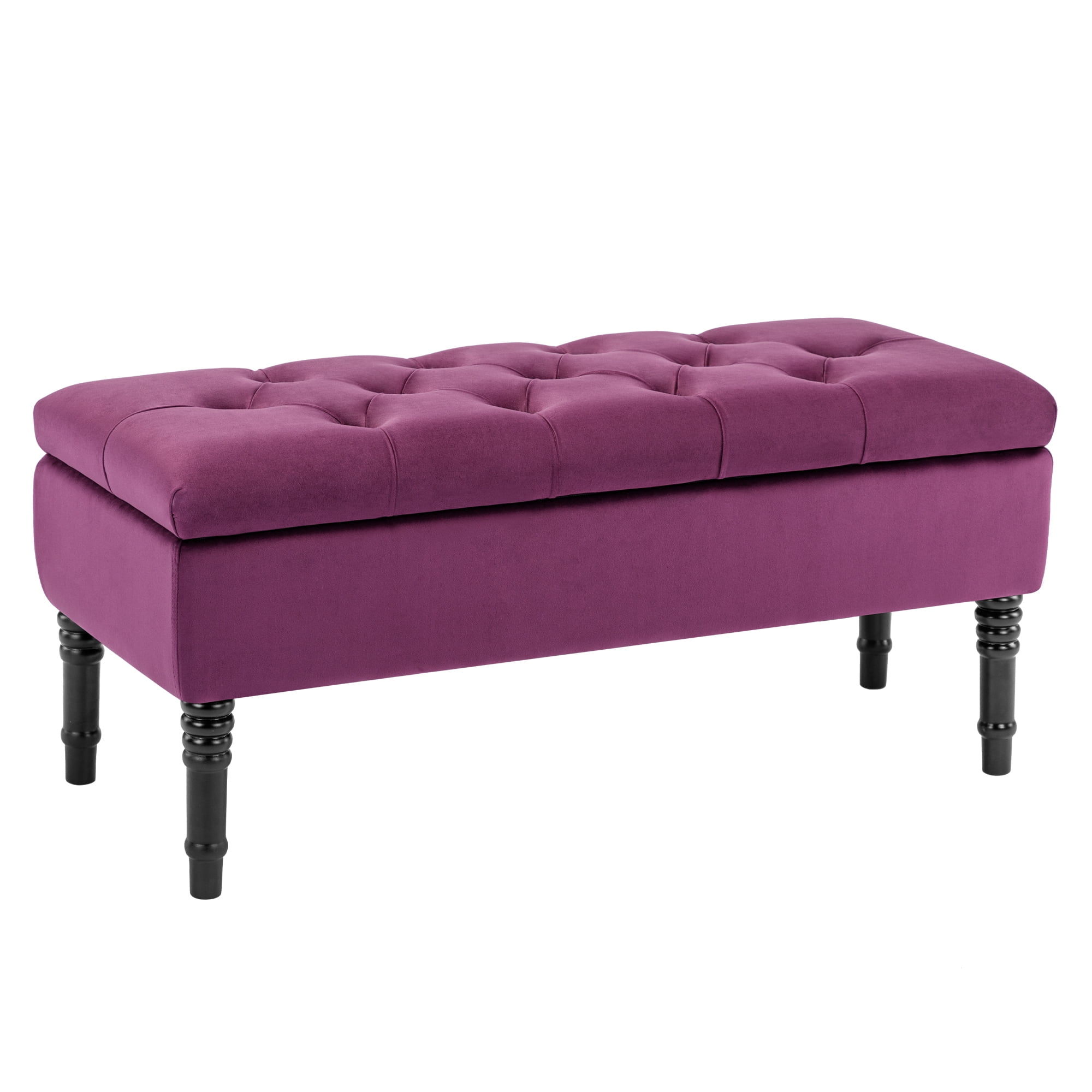 Foredo Traditional Upholstered Storage Ottoman Bench, Button Tufted ...