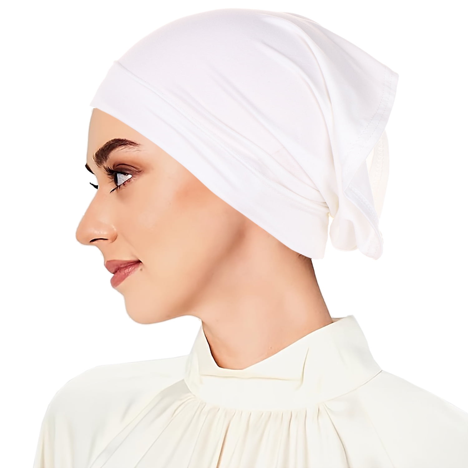 Forehead Cross Women Hijab Caps Elastic Fabric Muslim Instant Turban ...