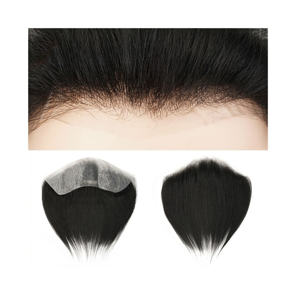 Forehead Hairline Toupee for Men Natural Hairline Human Hair Frontal PU ...