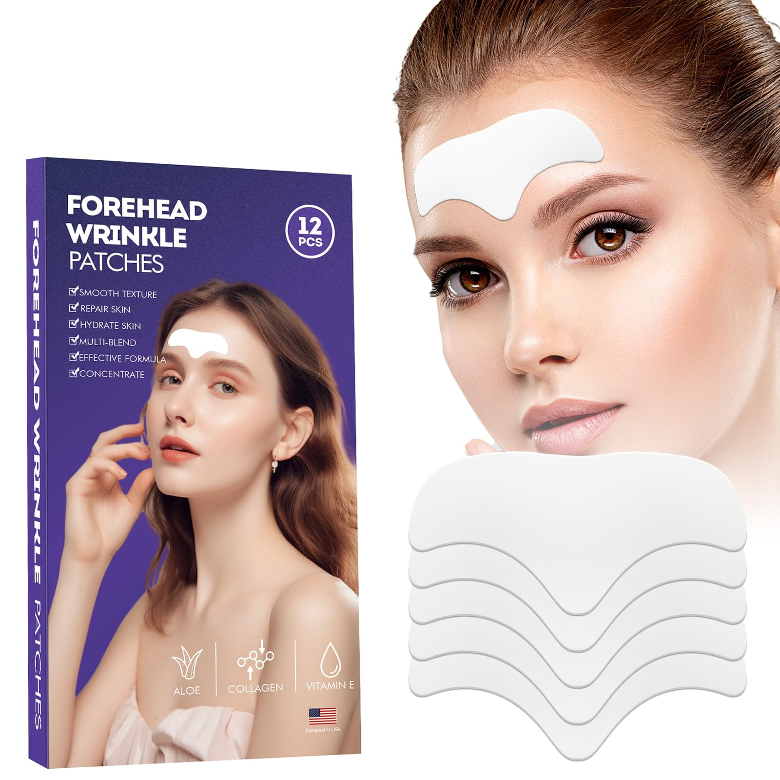 Forehead Wrinkle Patches - AKF18 12pcs Smooth Fine Lines & Wrinkles ...